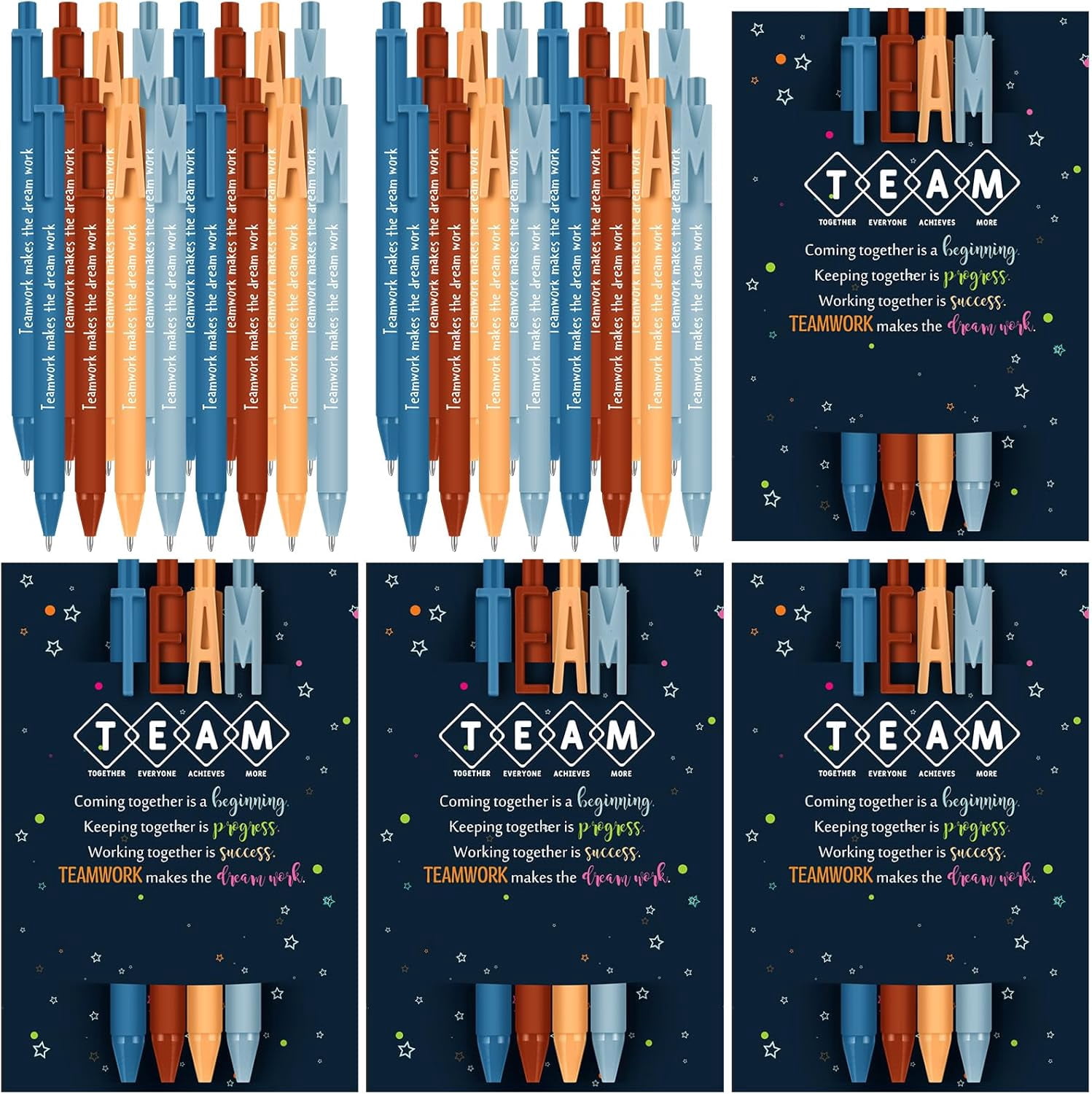 12 Pcs Team Appreciation Gift Pens Bulk Teamwork Ballpoint Pens 5 Team ...