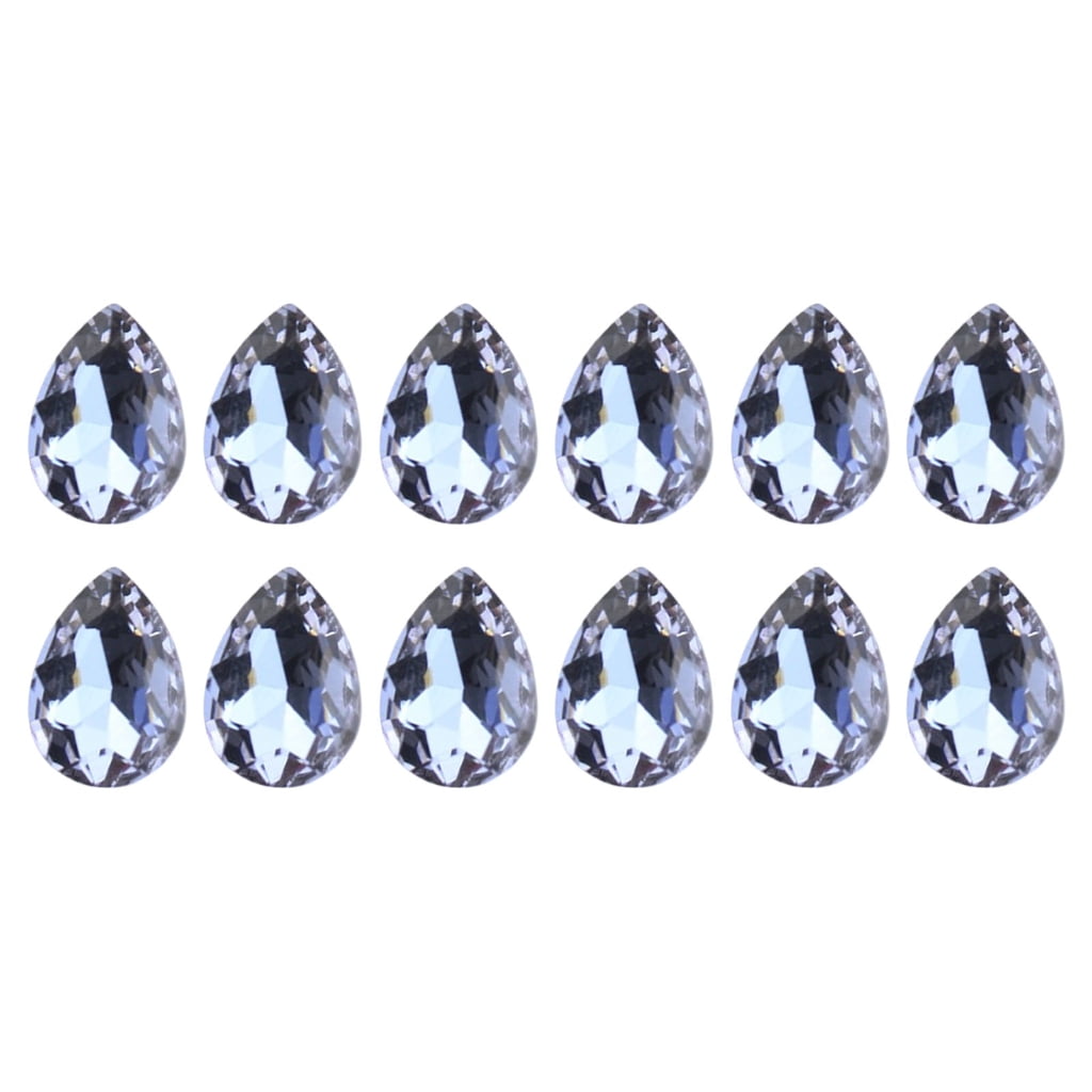 12 Pcs Tear Drop Rhinestones Pointback Gem Stones Glass Rhinestones for ...