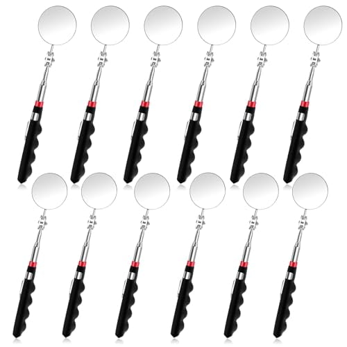 12 Pcs Telescoping Inspection Mirror Retractable Mechanical Mirrors ...