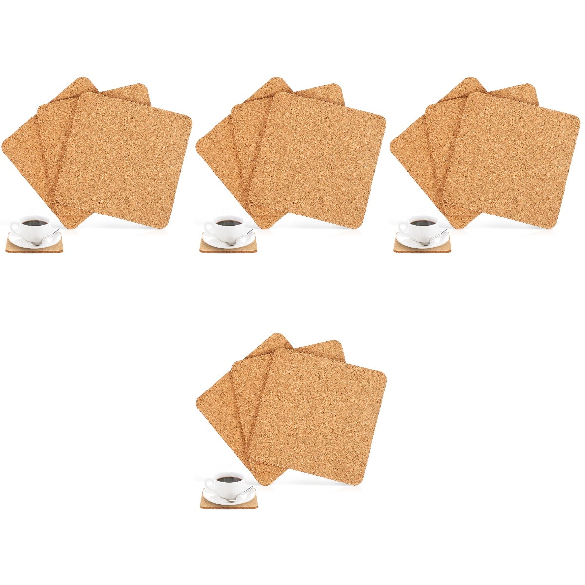 12 Pcs The Office Coasters Decoration for Home Wooden Absorbent Cork ...