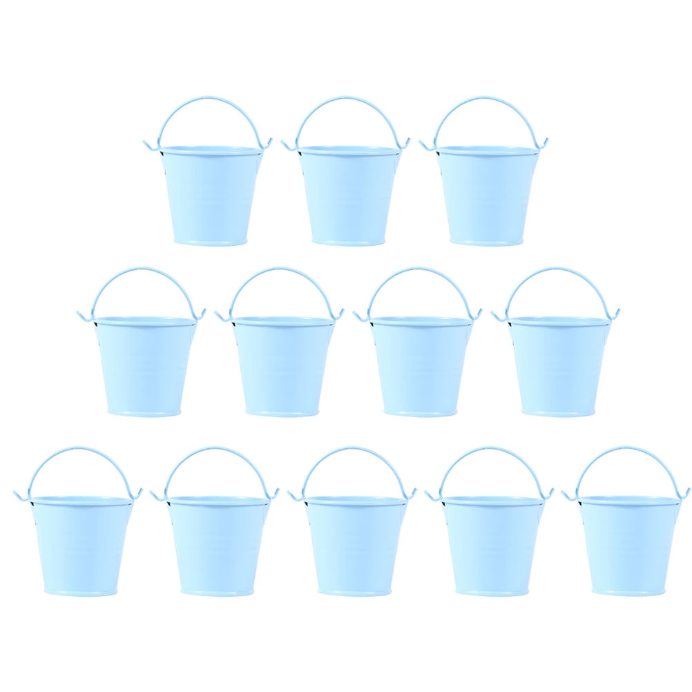 12 Pcs Tin Bucket Pots for Plants Mini Iron Flower Pot Mini Iron Craft ...