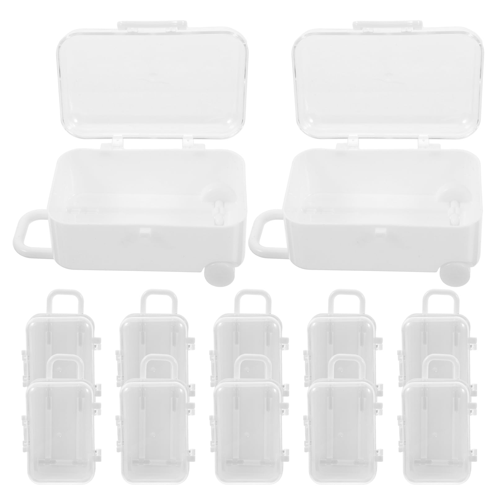 12 Pcs Tiny Suitcase Clear Cookie Boxes Mini Portable Envelopes White ...