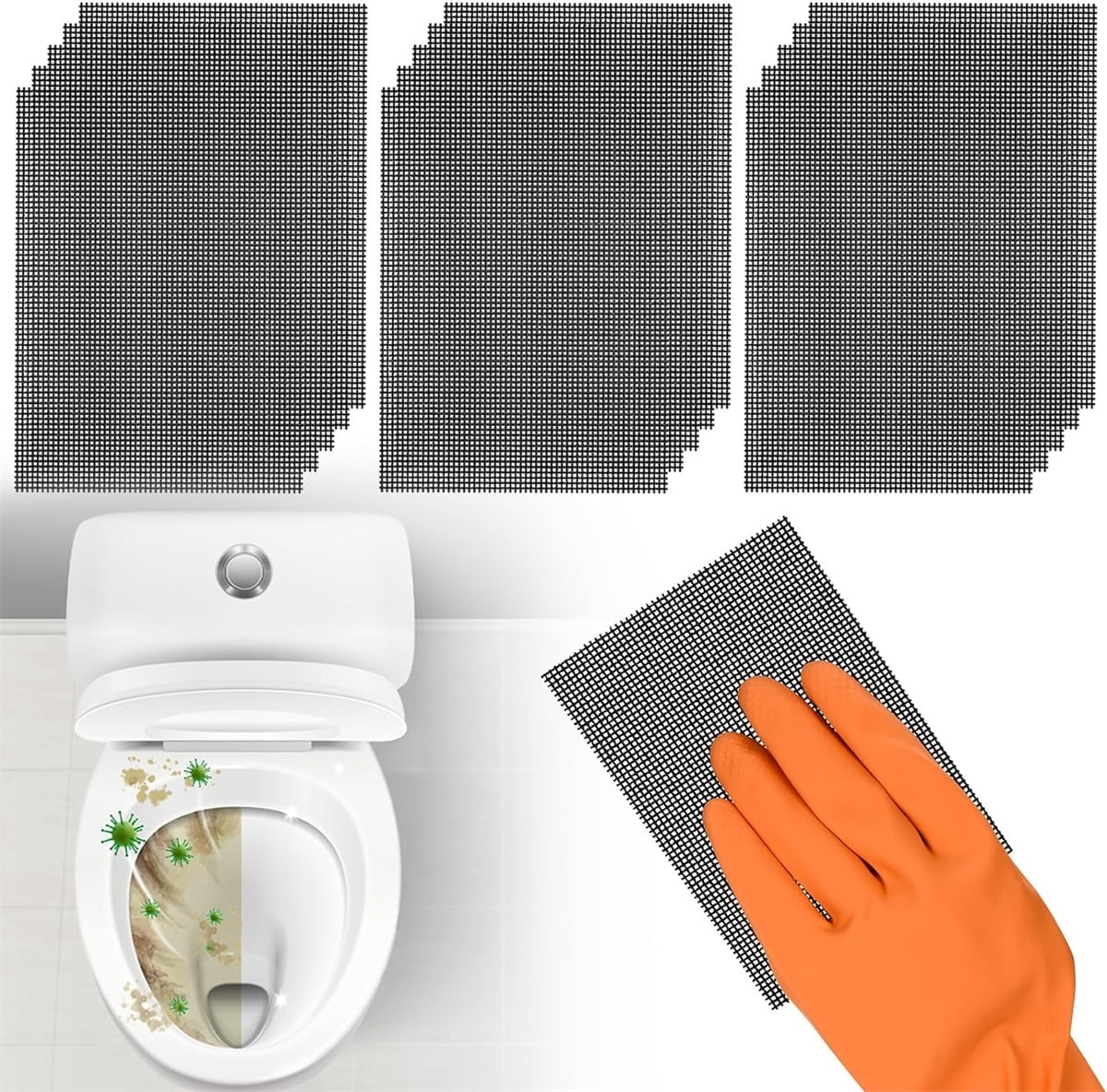 12 Pcs Toilet Cleaning Mesh Pads,Water-Resistant Mesh Sandpaper ...