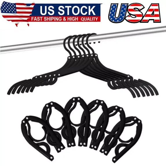 12 Pcs Travel Hangers Cruise Ship Essentials Portable Folding Clothes ...