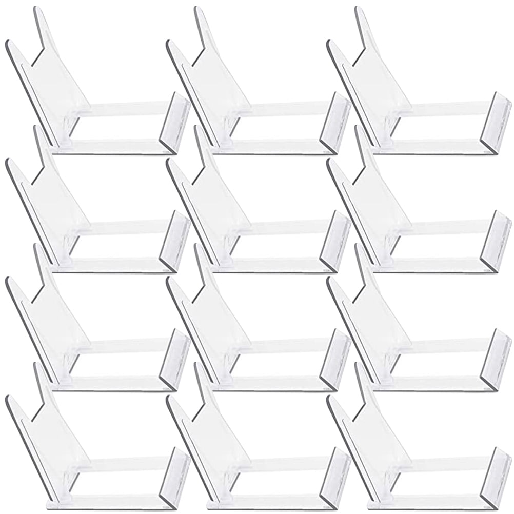 12 Pcs Tray Rack Plastic Display Plates Stand Small Shelf Easel Fruit ...