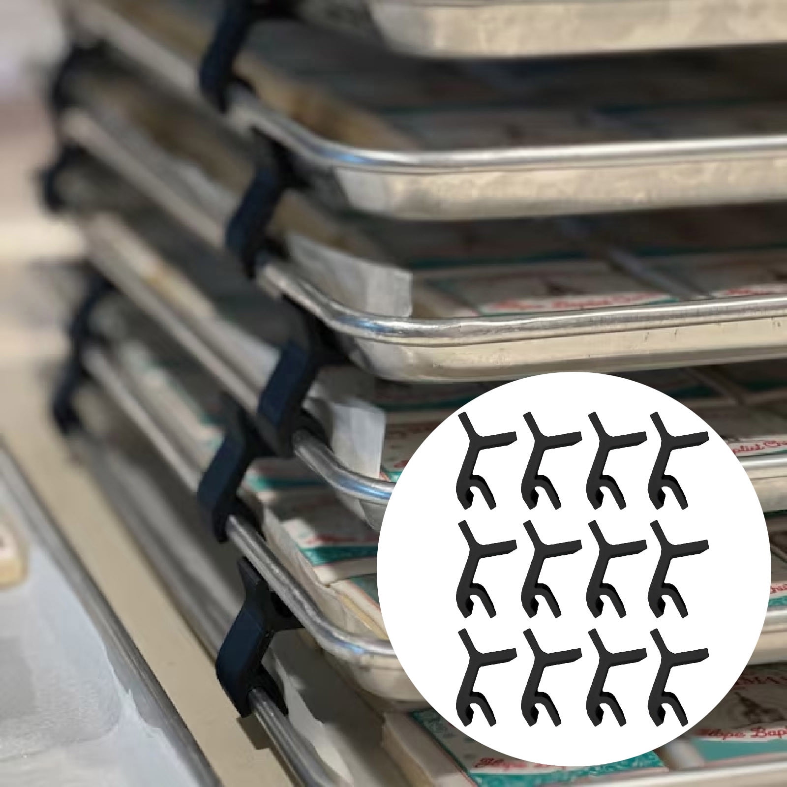 12 Pcs Tray Stackers - Baking Sheet Stackers - Baking Sheet Rack, Tray ...