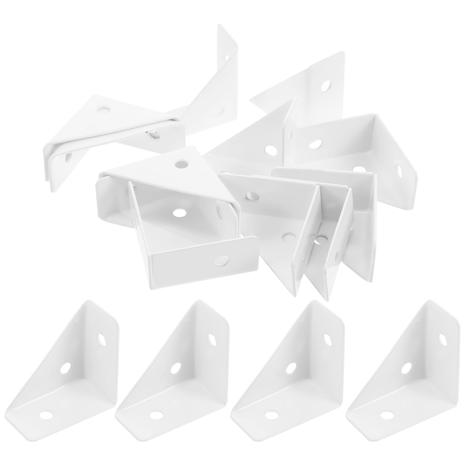 12 Pcs Triangle Table Corner Brace Cabinet Brackets Piecrust White ...