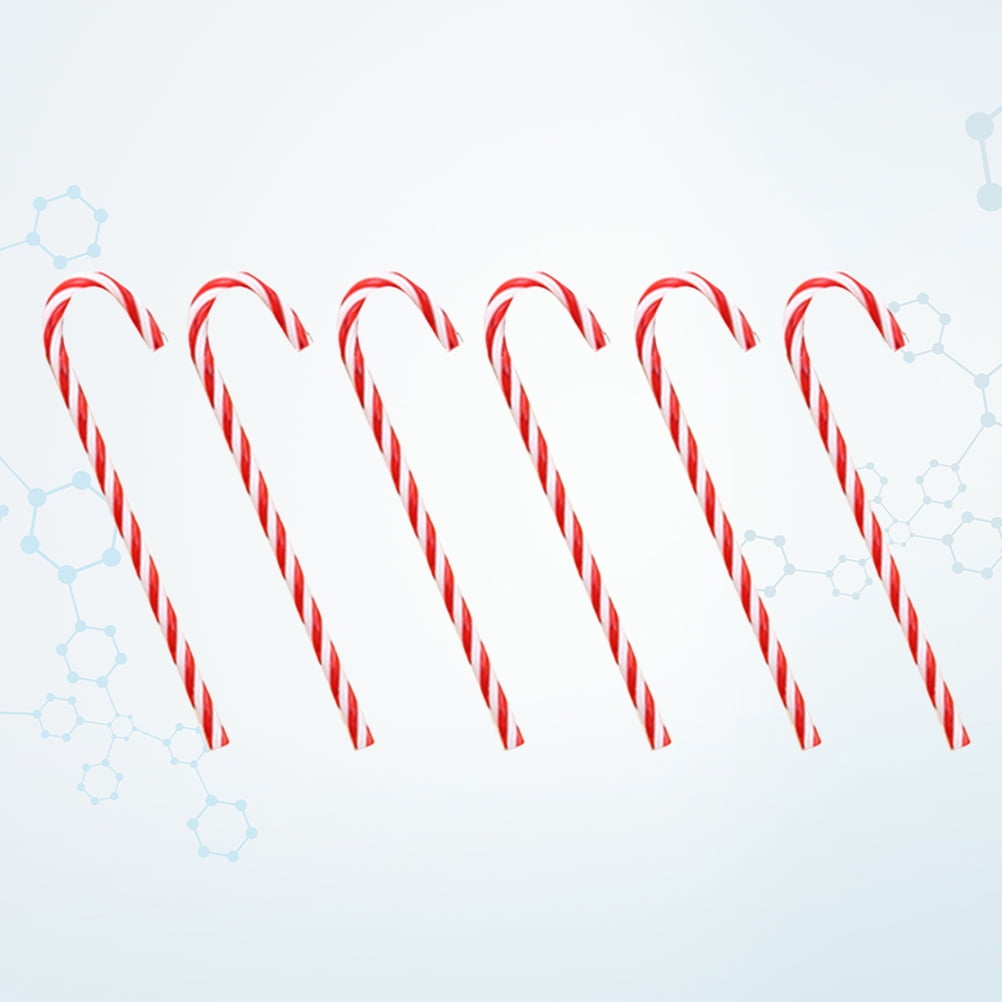 WASHWEPE Candy Cane Hanging Ornaments Stakes Red White PVC For ...