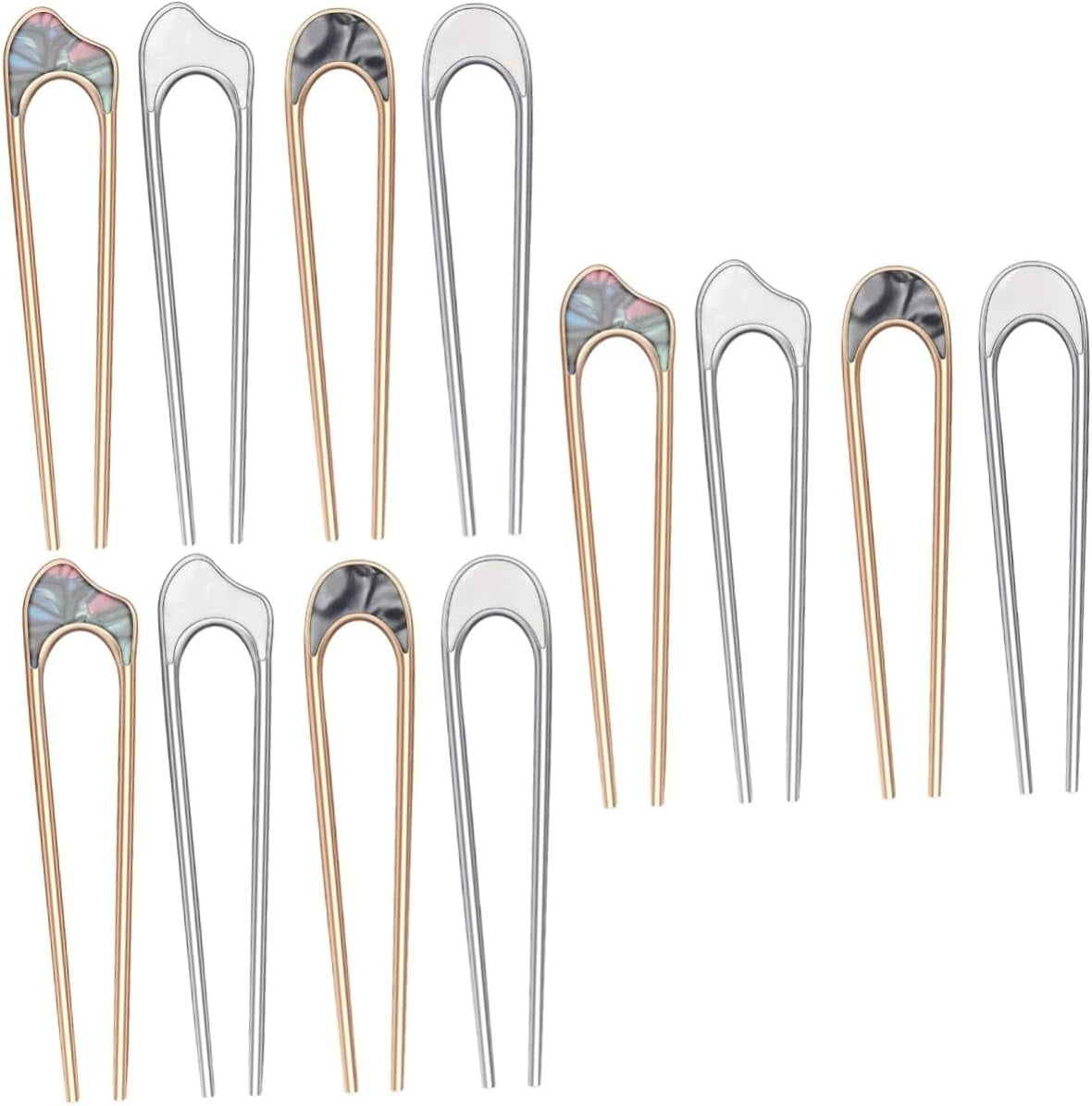 12 Pcs U-shaped Hairpin Hair Sticks for Buns Hair Accessories for Women ...
