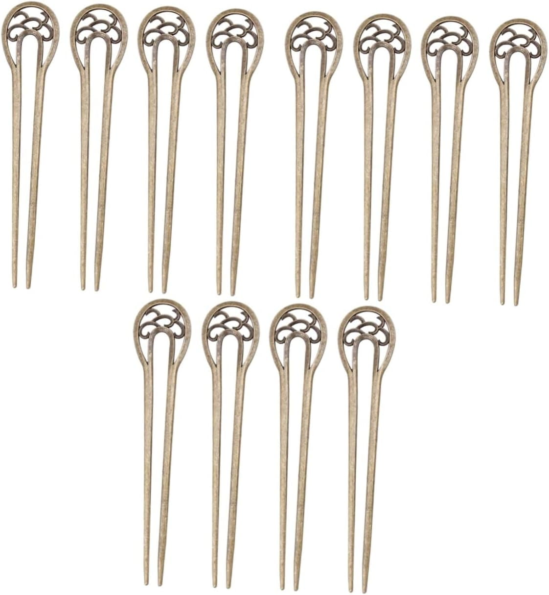 12 Pcs U-shaped Metal Hairpin Hair Chopsticks Hair Accessories for ...