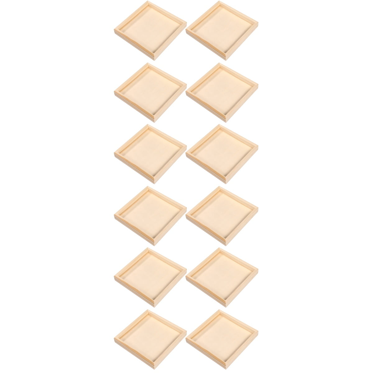 12 Pcs Unfinished Wood Serving Tray Professional Wood Trays for Block ...