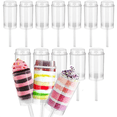 12 Pcs Unique Round Push-up Cake Containers Topboutique Clear Plastic ...