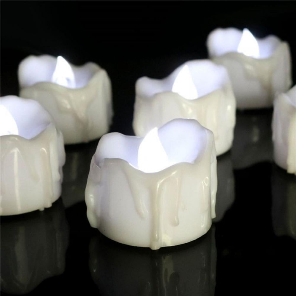 12 Pcs Cordless LED Tea Light Candles, Battery Operated with Timer, 6 ...