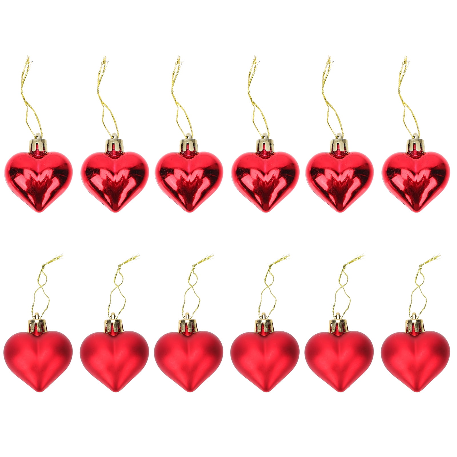 12 Pcs Valentine's Day Heart Ball Heart-shaped Hanging Decor - Walmart.com