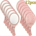 12 Pcs Vintage Handheld Mirror 9.6" L x 4.5" W Portable Pink Embossed ...