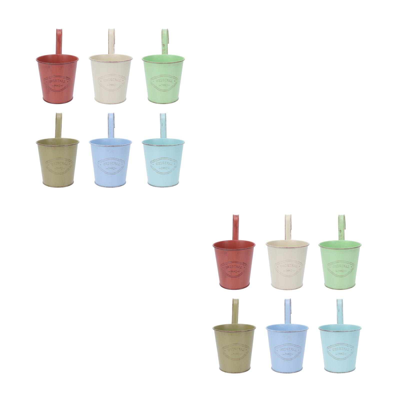 12 Pcs Vintage Iron Buckets for Gardening Dried Flower Containers ...