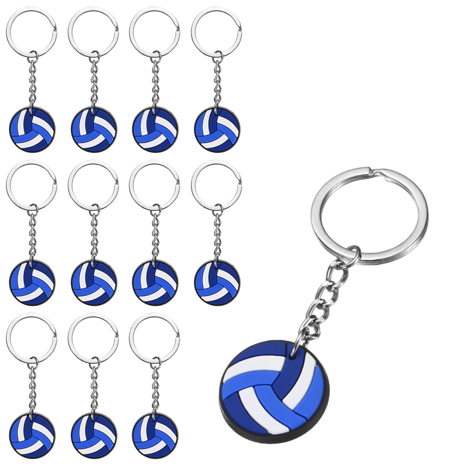 12 Pcs Volleyball Keychain Bulk, Volleyball Keychains with Metal Ring ...