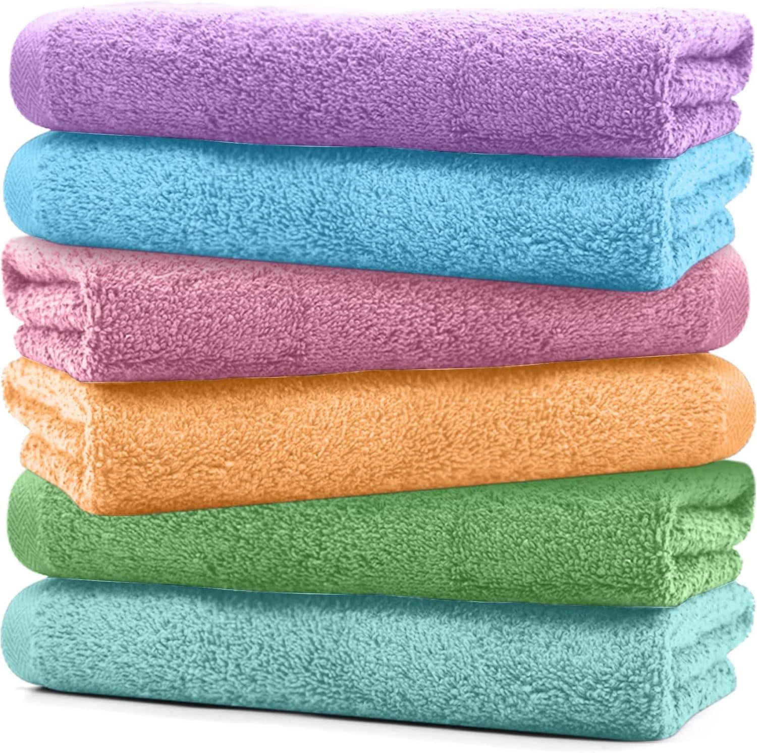 12 Pcs Wash Cloths Assorted Colors Face Cloths, 12 x 12 Inches Cotton ...