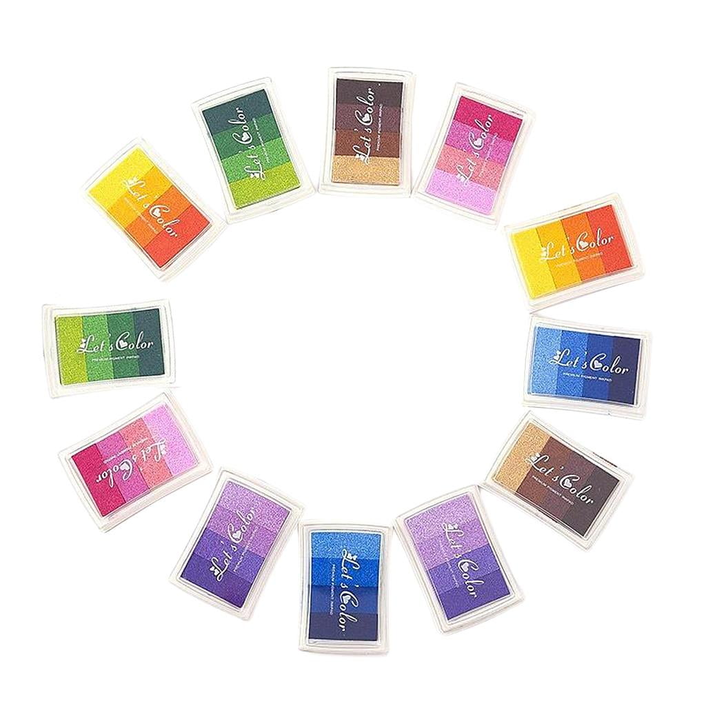 12 Pcs Washable Ink Pads, Finger Stamp Pads for Kids, Pad for Rubber ...