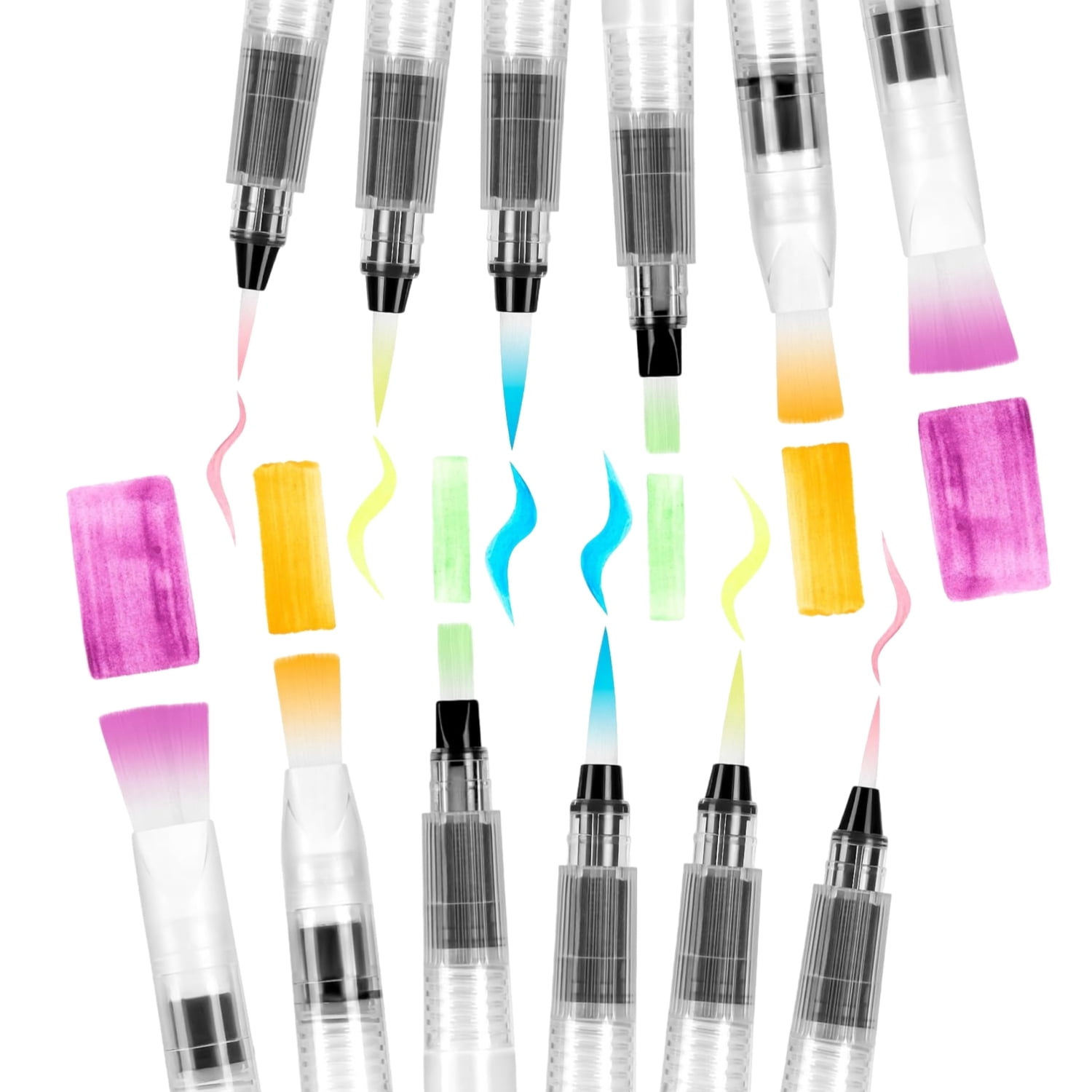 12 Pcs Water Brush Pens,Leakproof Watercolor Brush Pen,Refillable Paint ...