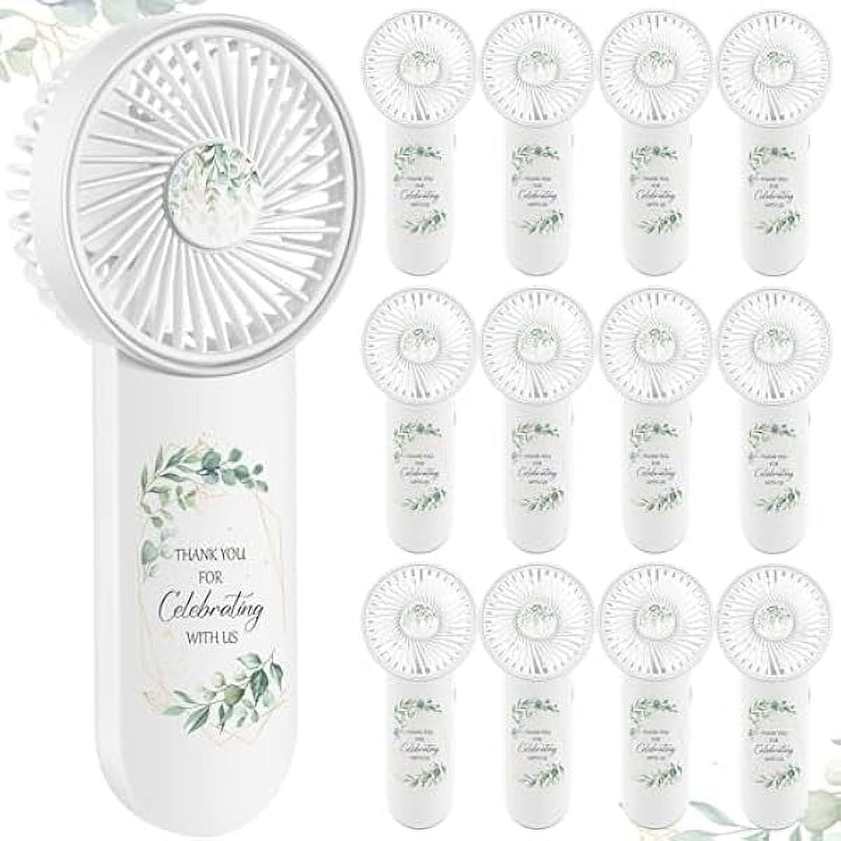 12 Pcs Wedding Mini Portable Fan Greenery Handheld Battery Operated Fan ...