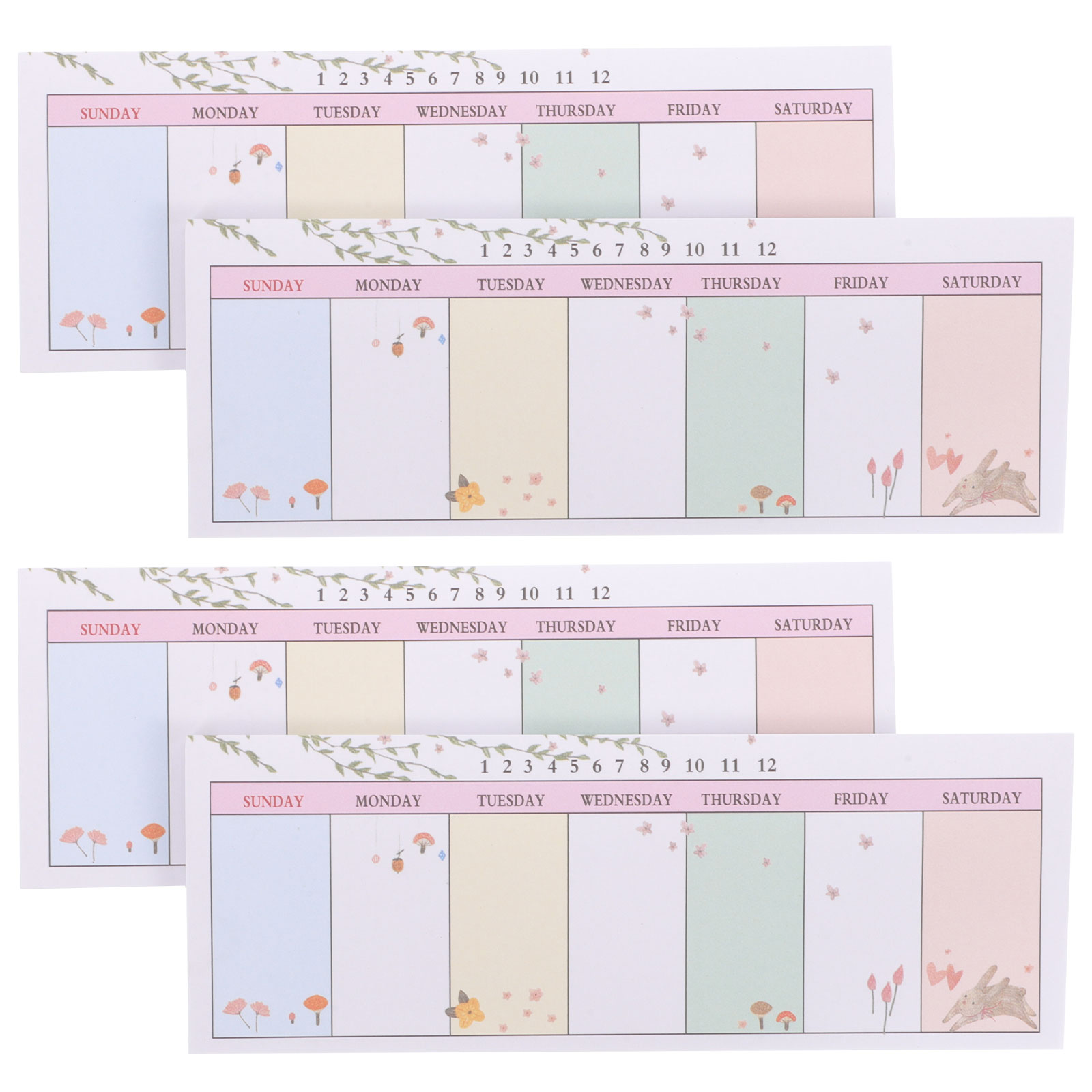 12 Pcs Week Sticky Notes Pads Sticker Student Index Stickers Applique ...