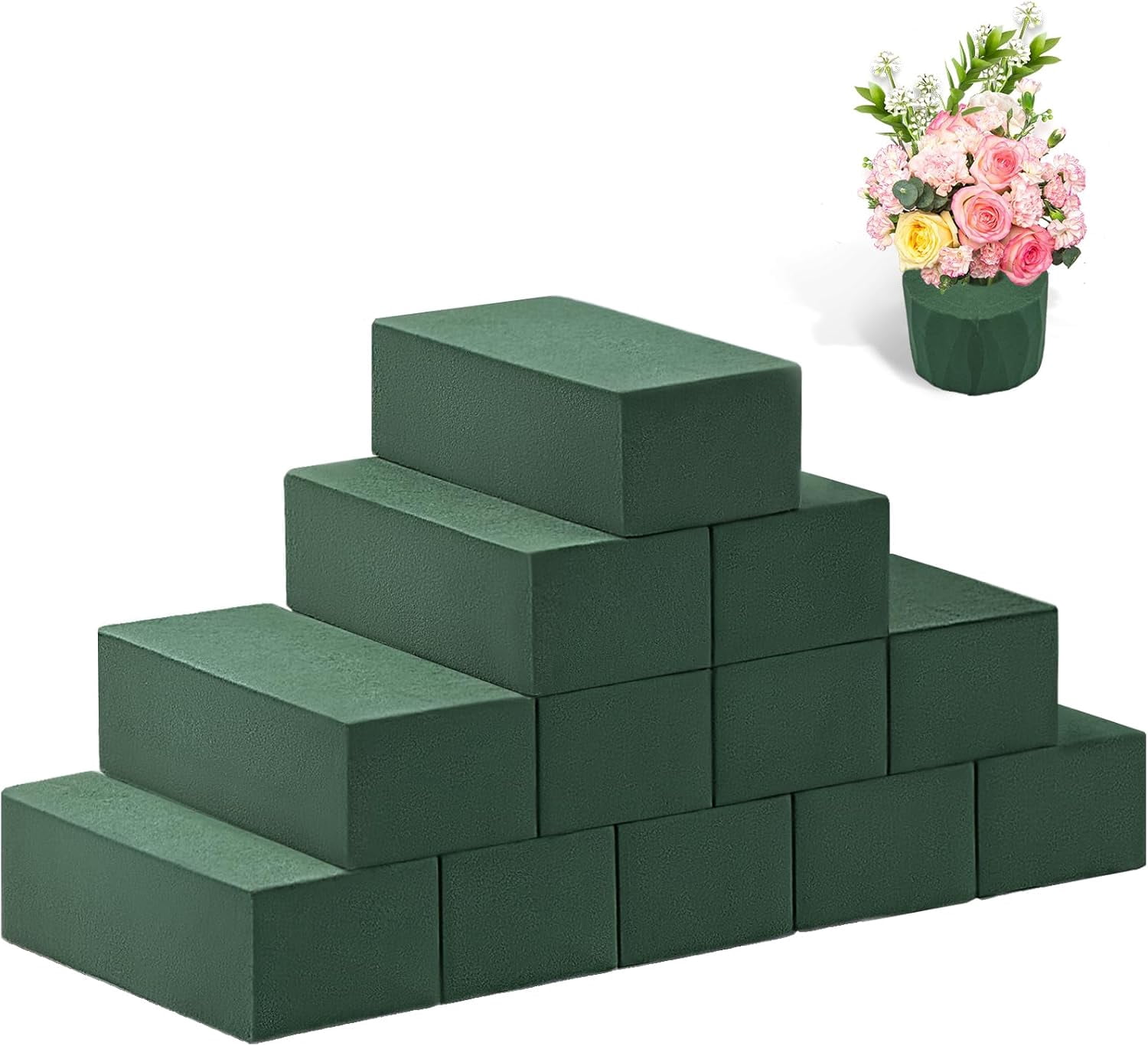 12 Pcs Wet & Dry Floral Foam Blocks for Fresh and Artificial Flower ...