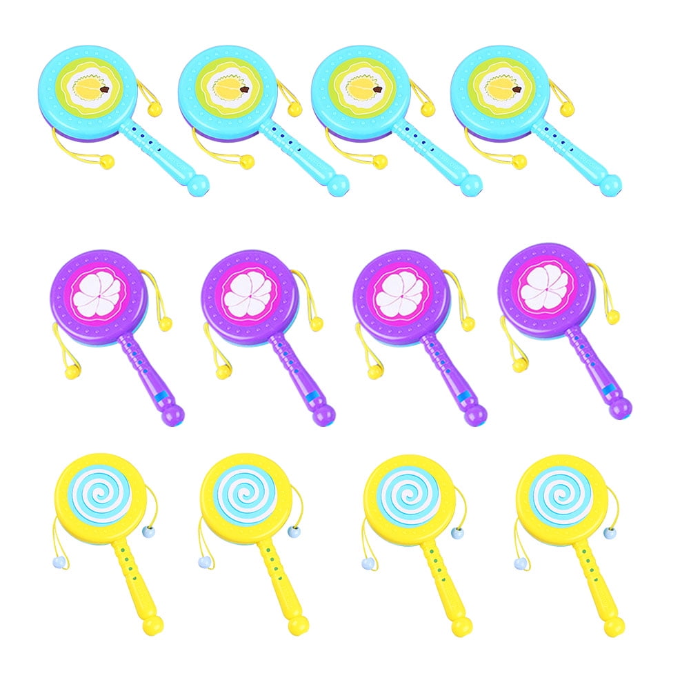 HOMEMAXS 12pcs Creative Infant Rattle Drum Toys Baby Rattle Drums ...