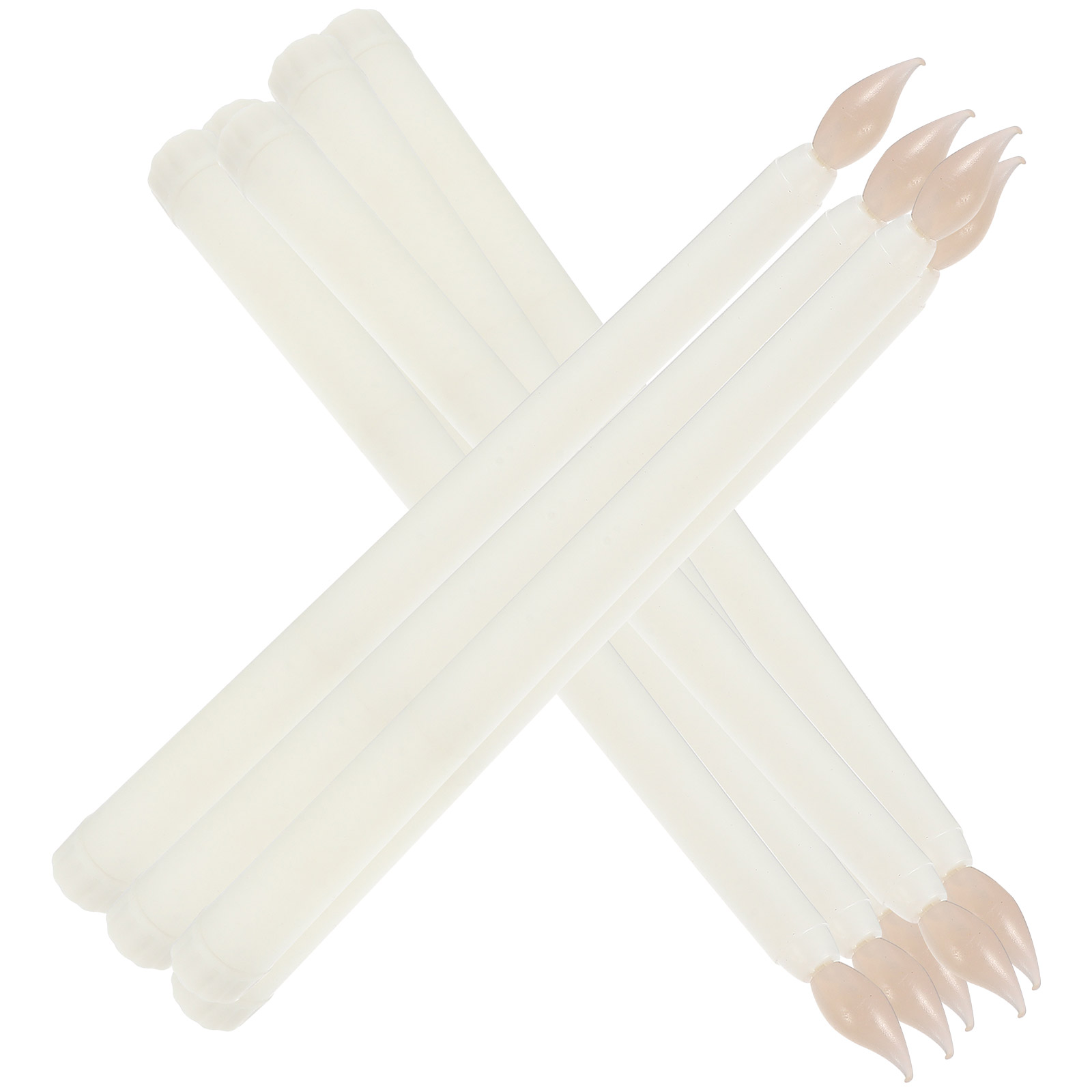 12 Pcs White Candle Light Taper Candles Holders Fake Sticks Battery ...