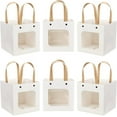 12 Pcs White Craft Paper Bags 5.9x5.9 Carrier Paper Gift Bags With ...