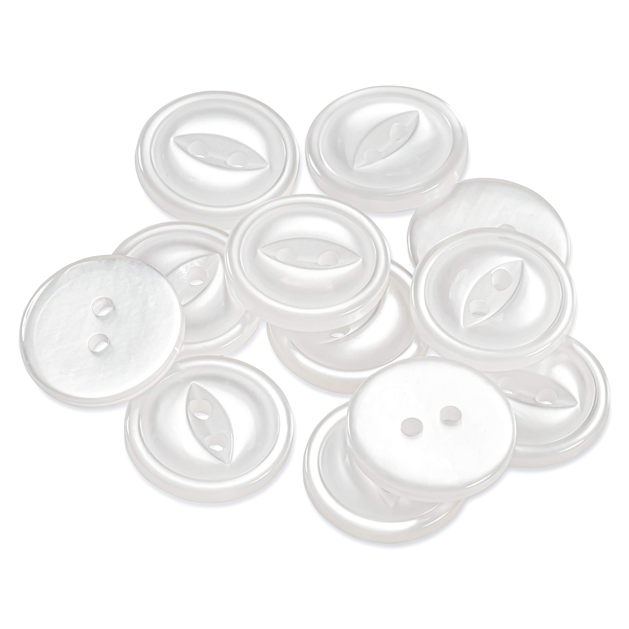 12 Pcs White Fish Eye Buttons for Sewing and Crafts – 0.75 Inch (30L ...
