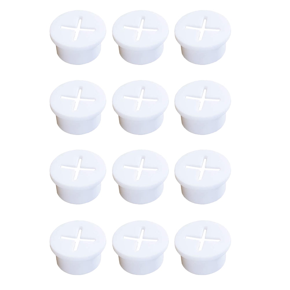 12 Pcs Wire Organizer The White Computer Desk Grommet Rubber Stopper ...