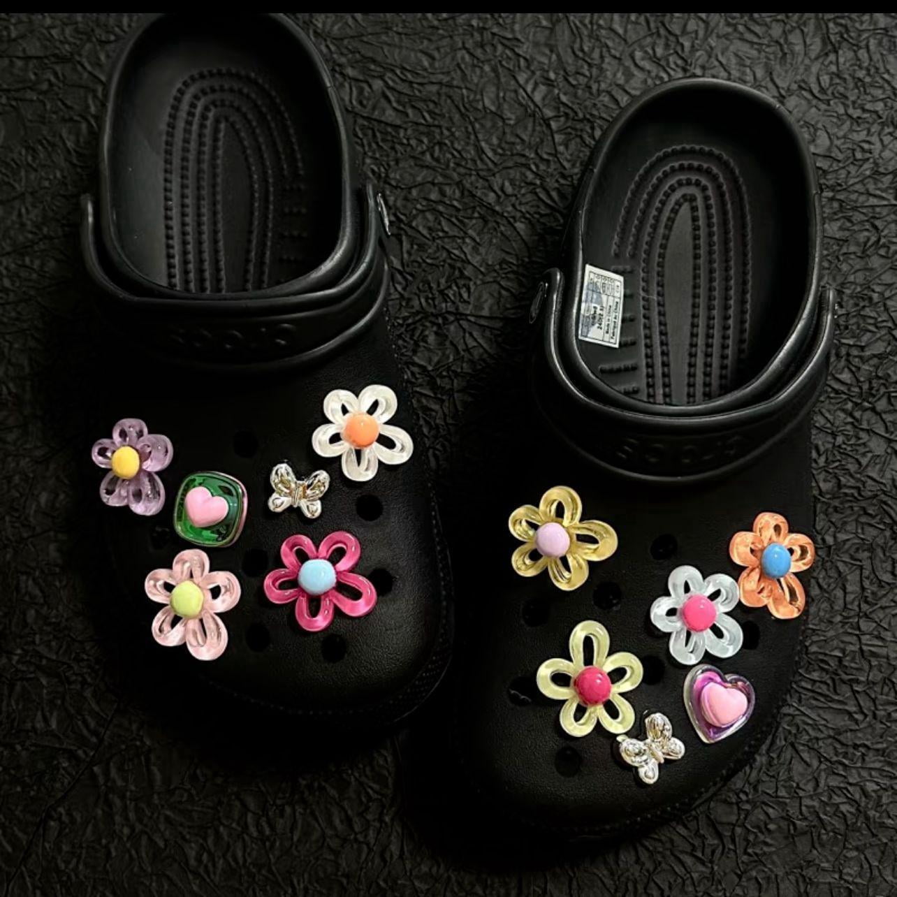 12 Pcs Womens Sandals Flower Shoe Accessories Summer Cute Buckle ...