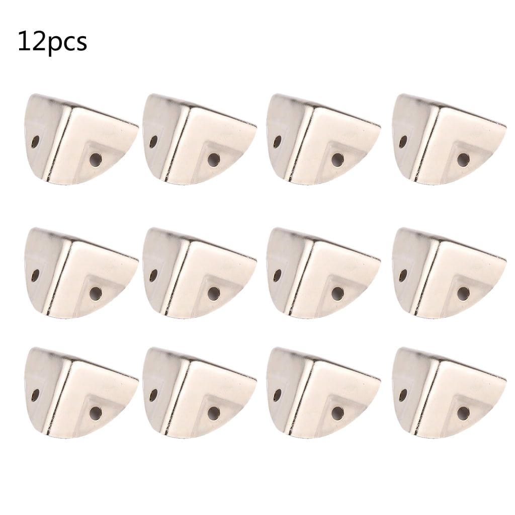 12 Pcs Wood Box Legs Metal Cabinet for Case Decorative Corner Brackets Furniture Corner ...