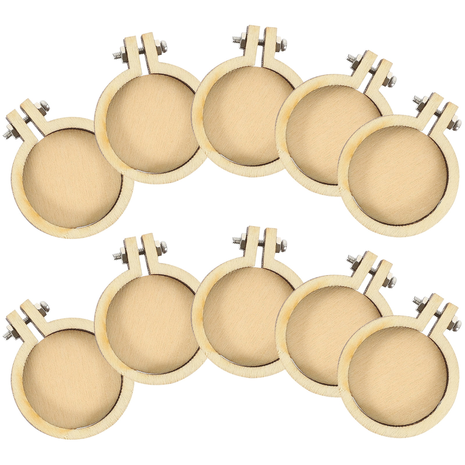 12 Pcs Wood Mini Embroidery Stretch Rings Crossing Stitch Frames for ...