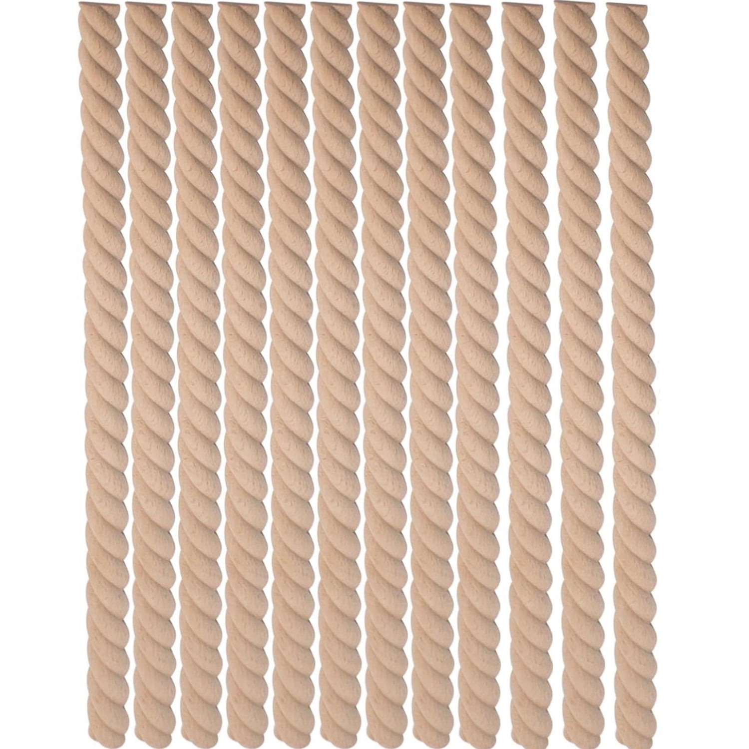 12 Pcs Wood Trim Wooden Molding Sticks Unfinished 3D Wood Molding ...