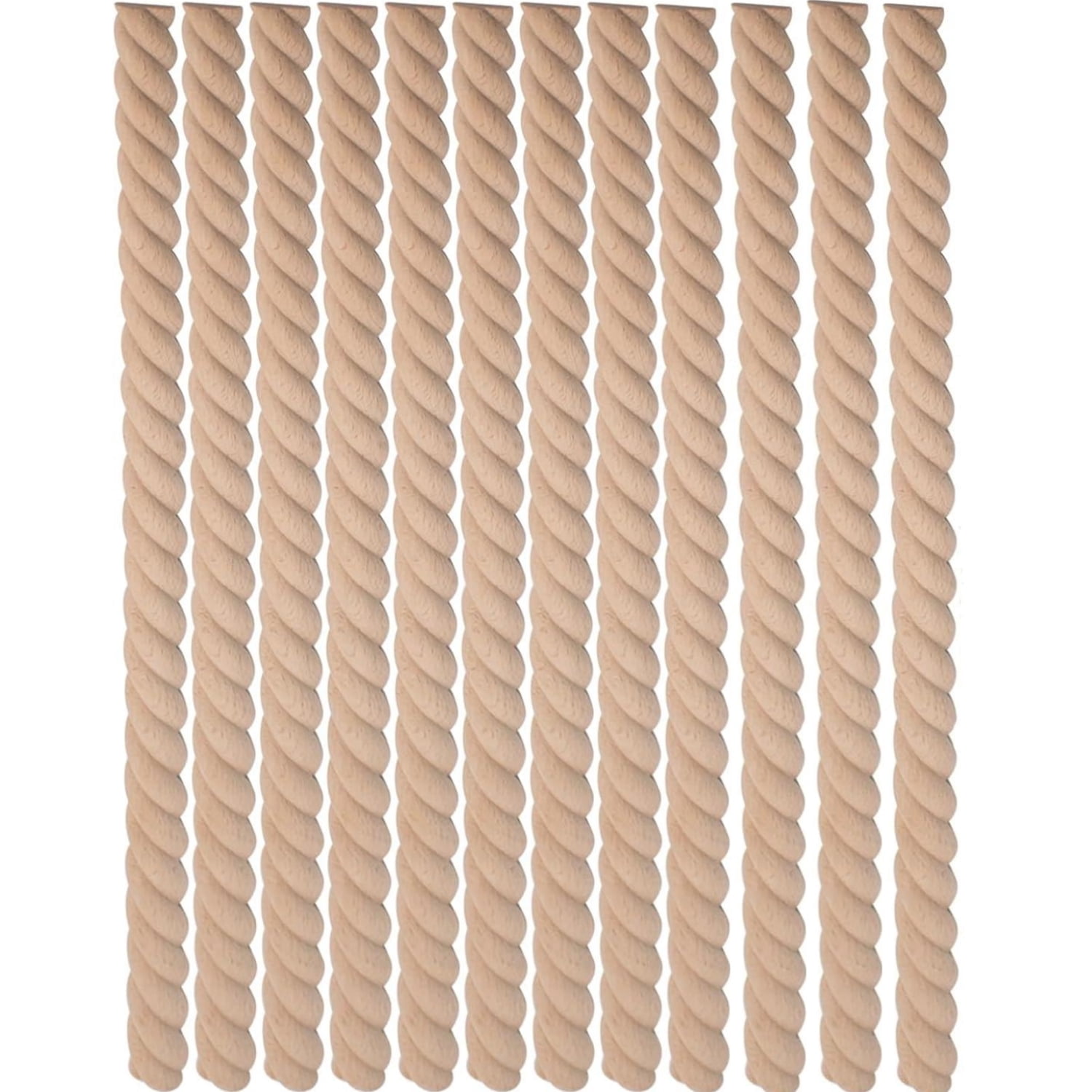 12 Pcs Wood Trim Wooden Molding Sticks Unfinished 3D Wood Molding ...