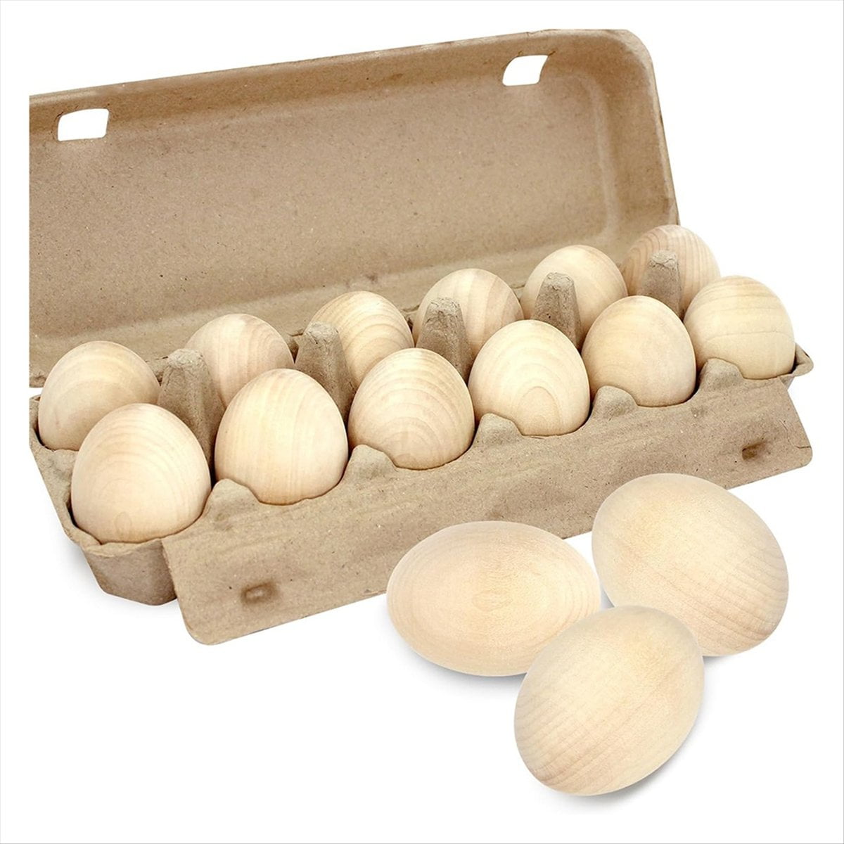 12 Pcs Wooden Eggs Painted Fake Easter Eggs Unpainted Fake Wooden Eggs ...