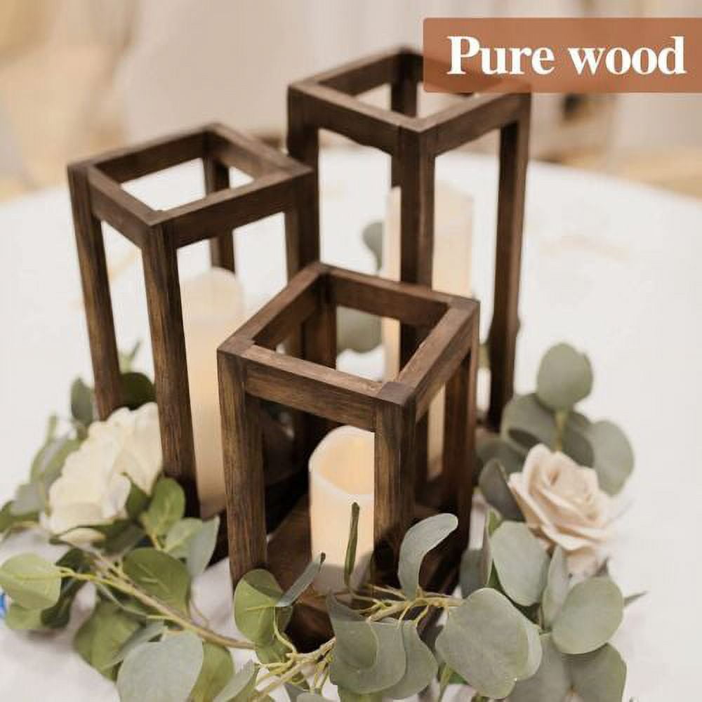12 Pcs Wooden Wedding Lantern Centerpiece, Rustic Wedding Candle Holder ...