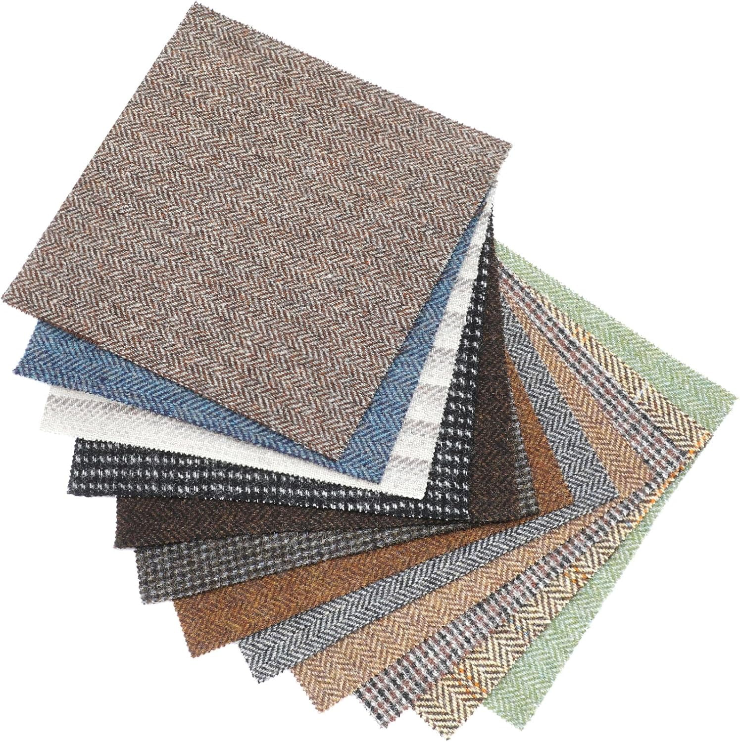12 Pcs Wool Fabric by The Yard 9 x 9 Inches Wool Remnants Offcuts Multi ...