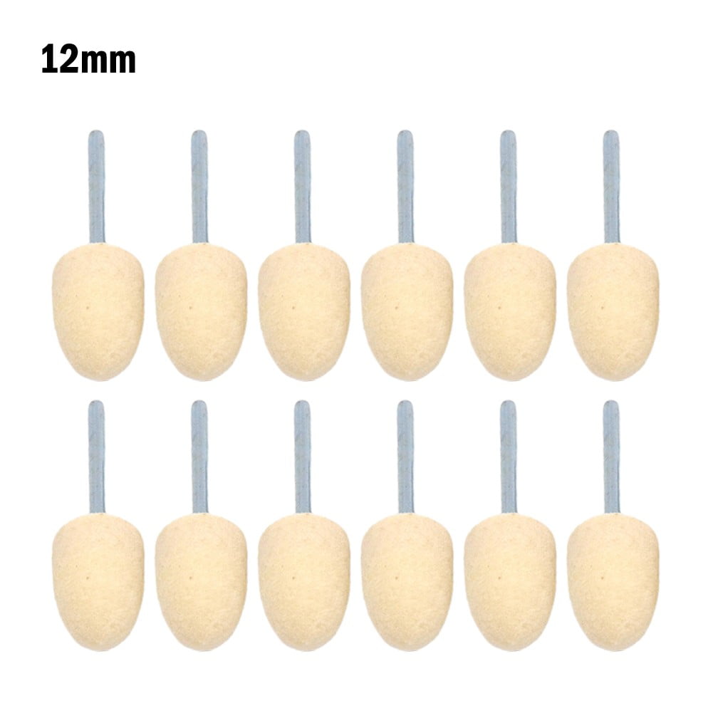12 Pcs Wool Felt Mounted Polishing Buffing Wheel Grinding Head Drill ...