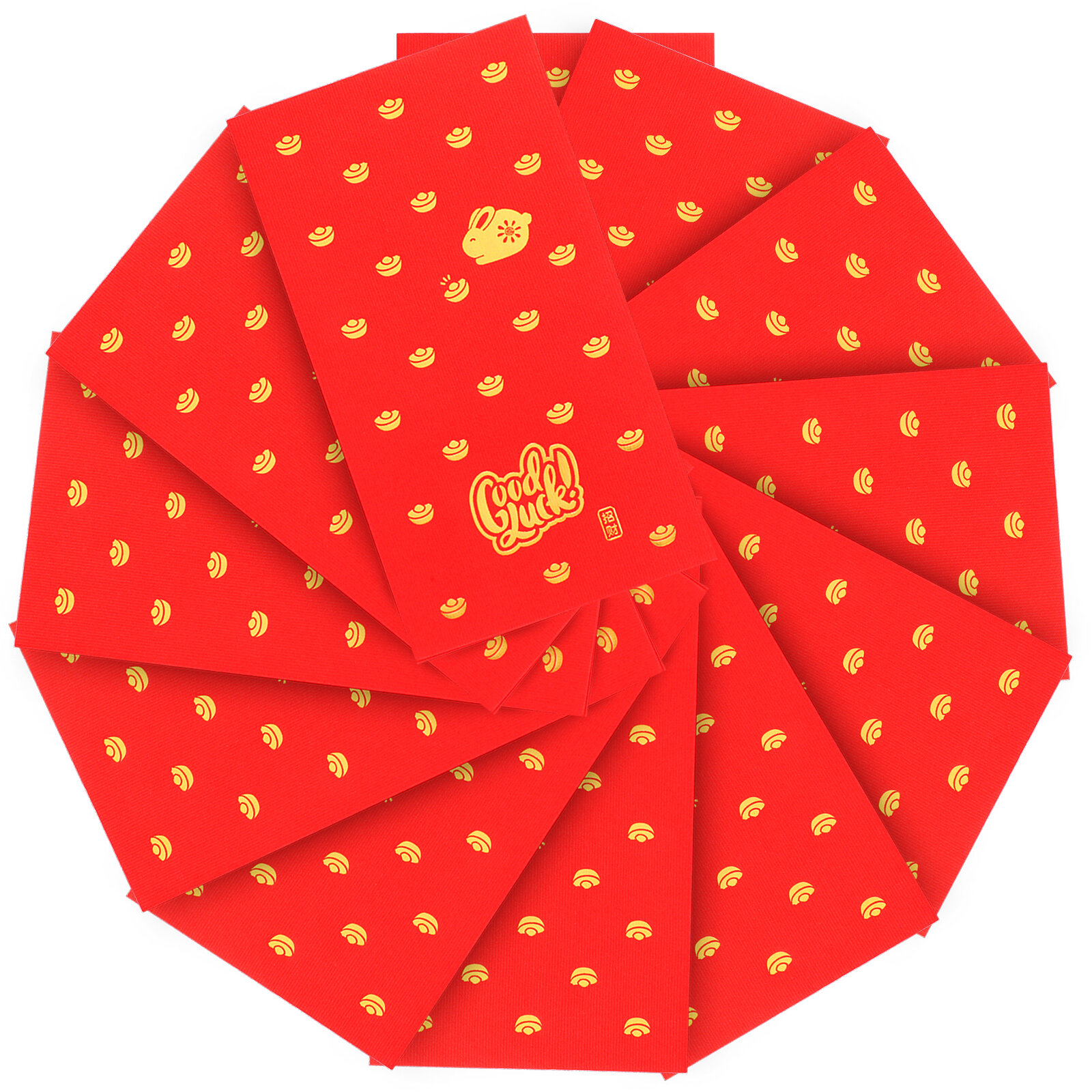 12 Pcs Year of The Rabbit Red Envelope Bag Chinese New Gifts Lunar ...