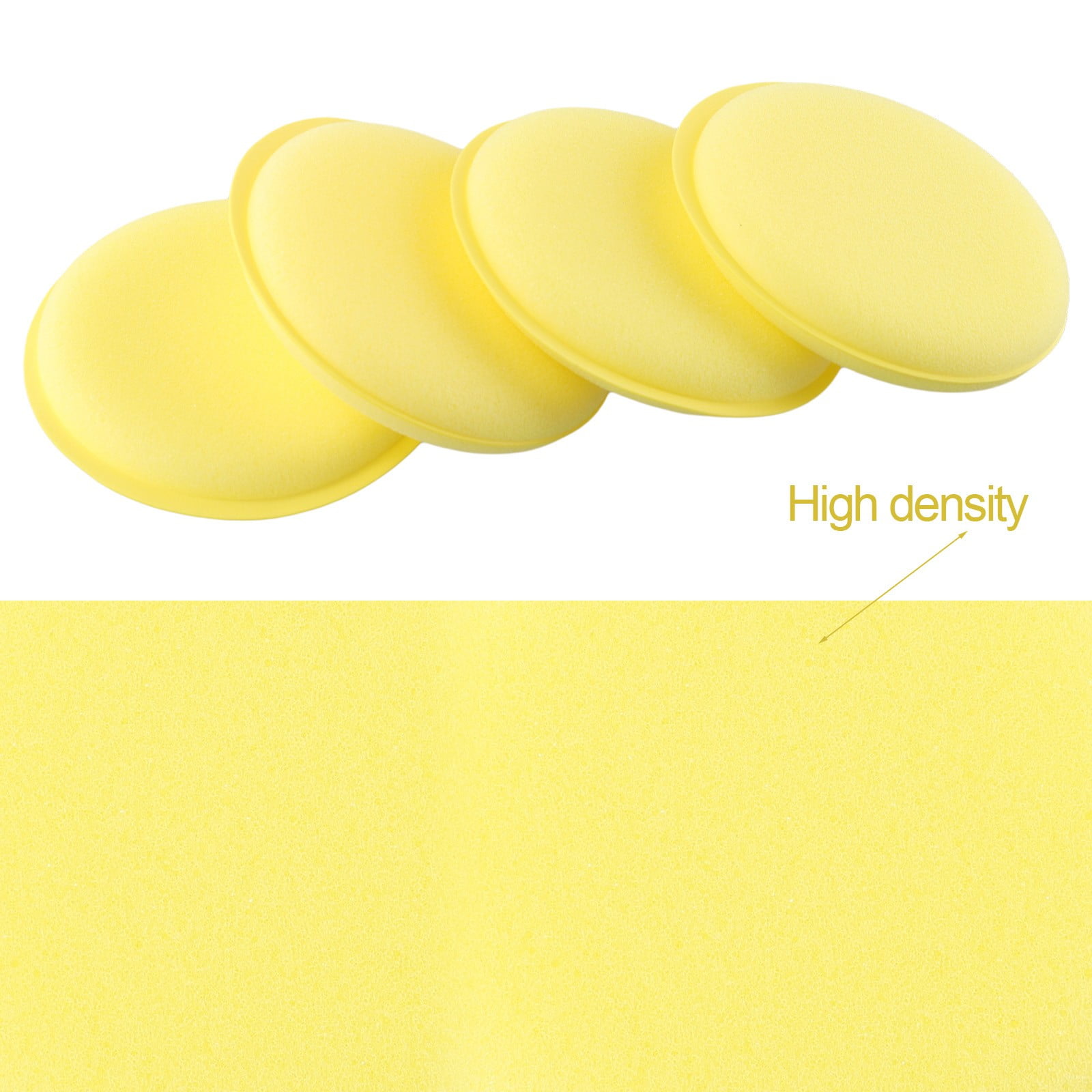 12 Pcs Yellow 12X Car Waxing Polish Foam Sponge Wax Applicator Cleaning ...