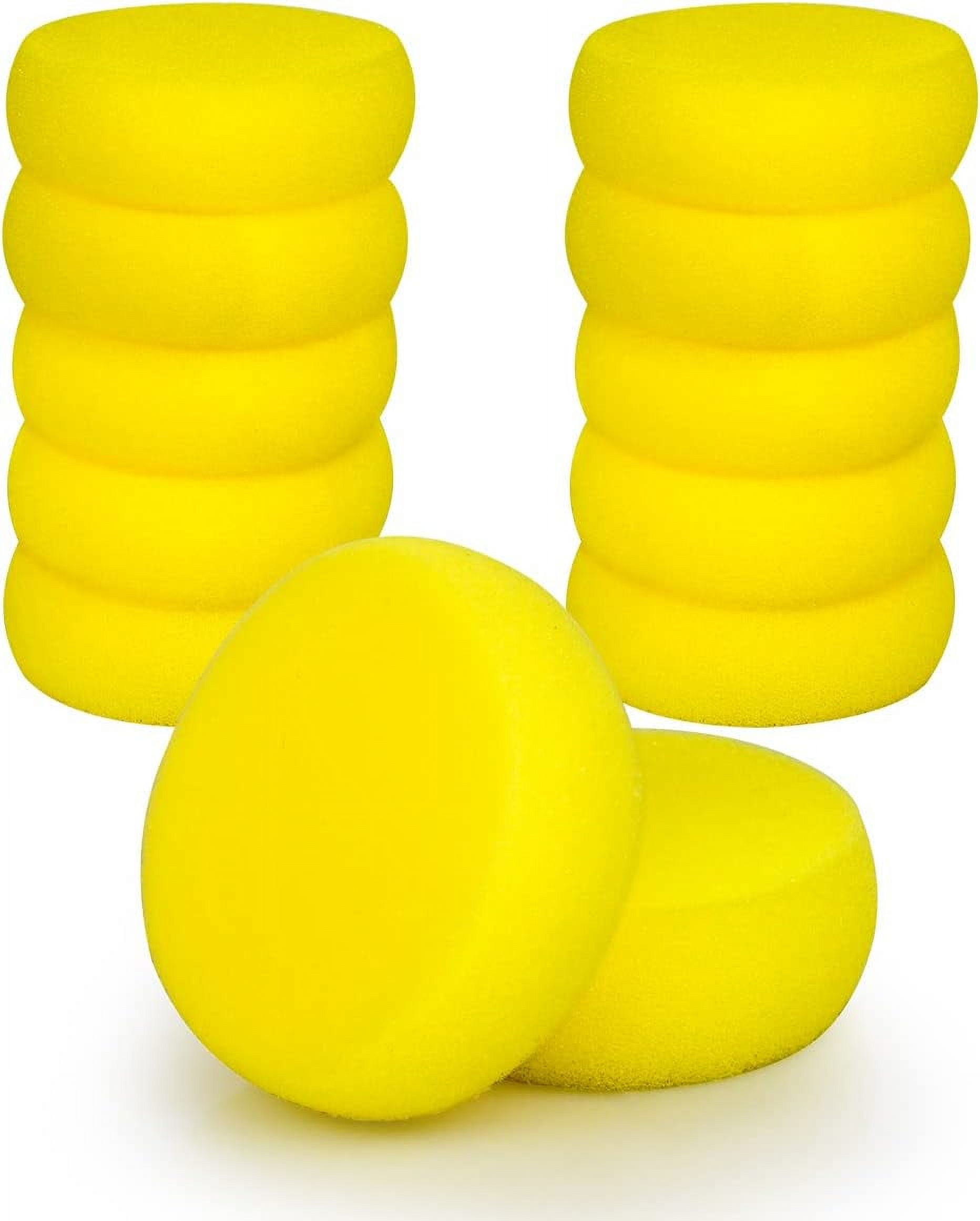 12 Pcs Yellow Round Painting Sponges Applicator Watercolor Synthetic ...