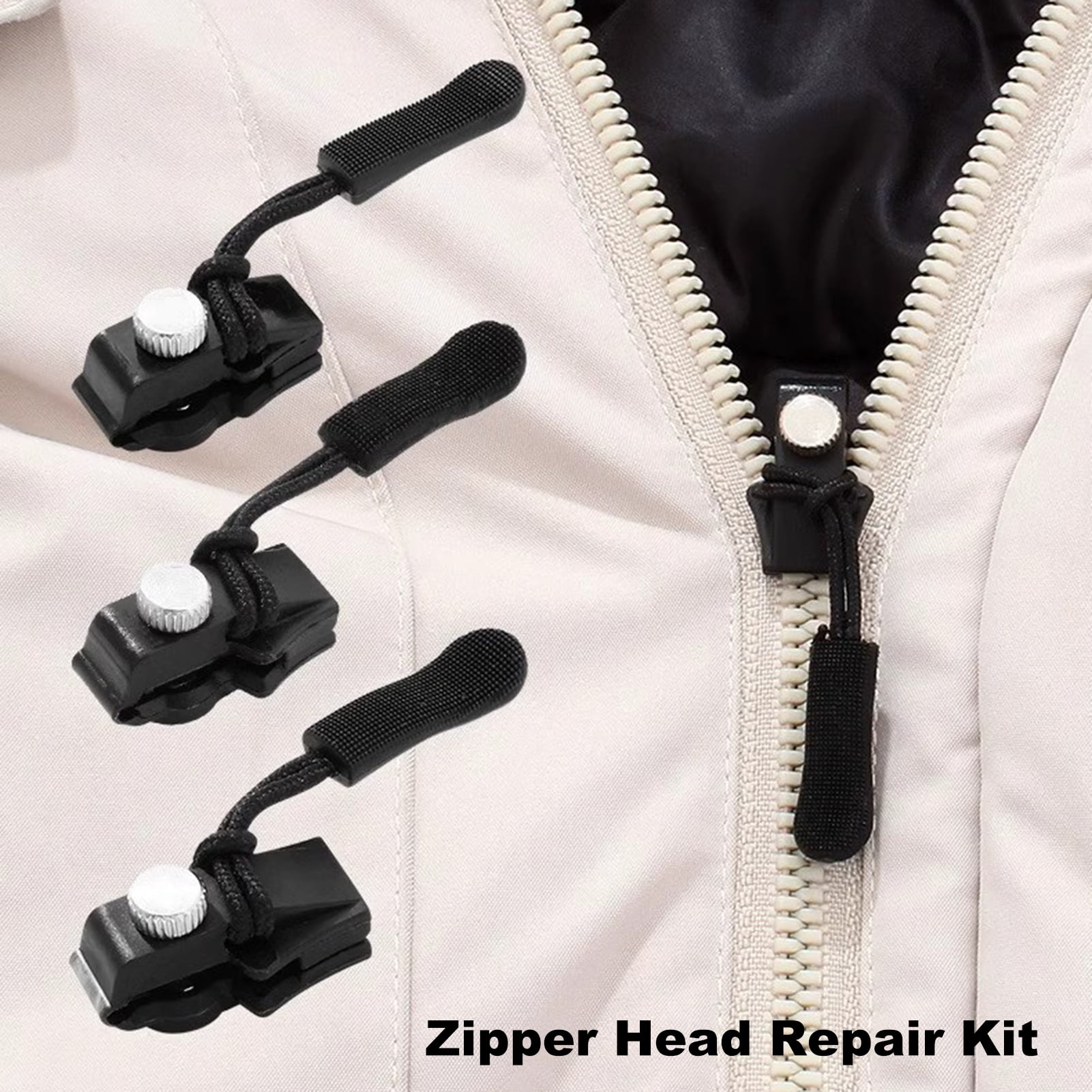 12 Pcs Zipper Repair Kit - Universal Zipper Puller Replacement Metal ...