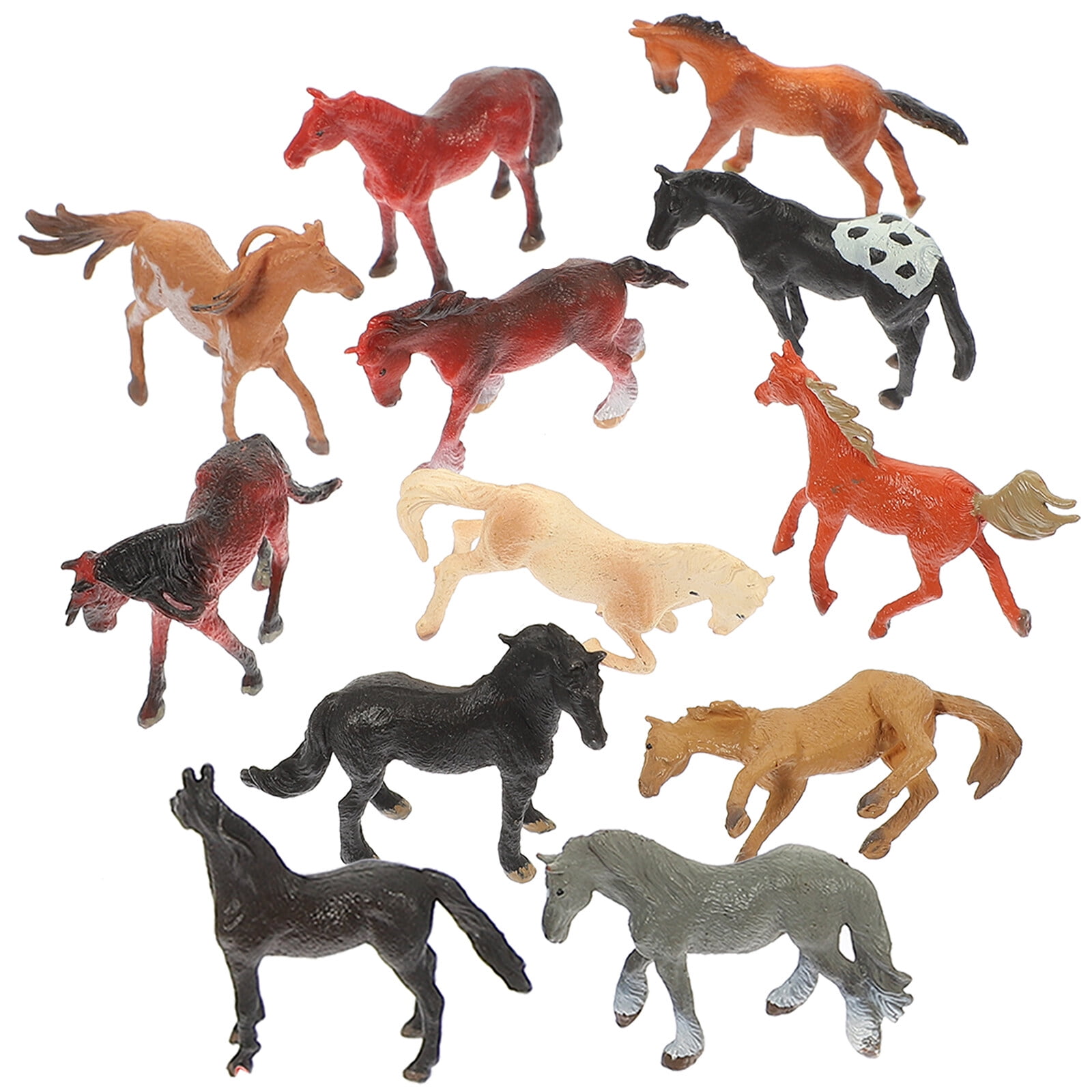12 Pcs Zoo Animals Figurines Realistic Horse Toy Model Birthday Gift ...