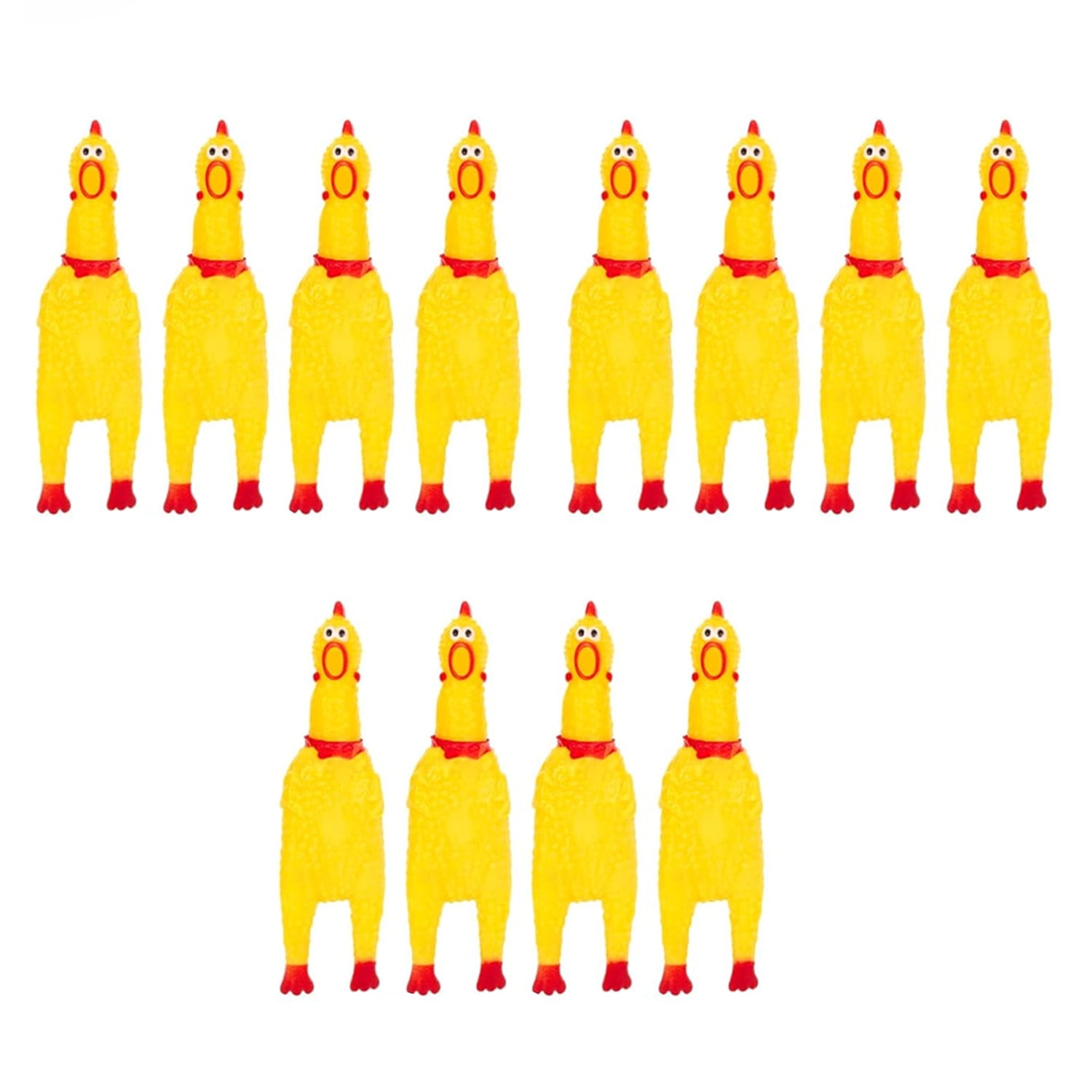 12 Pcs of Small Squeaky Shrilling Rubber Chicken Chew Toy with Playful ...