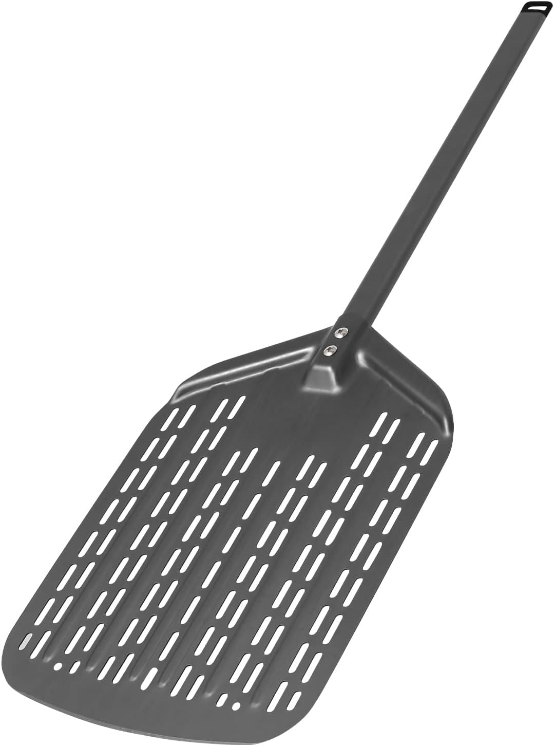 12" Perforated Pizza Peel Anodised Aluminium Pizza Turner Removable ...
