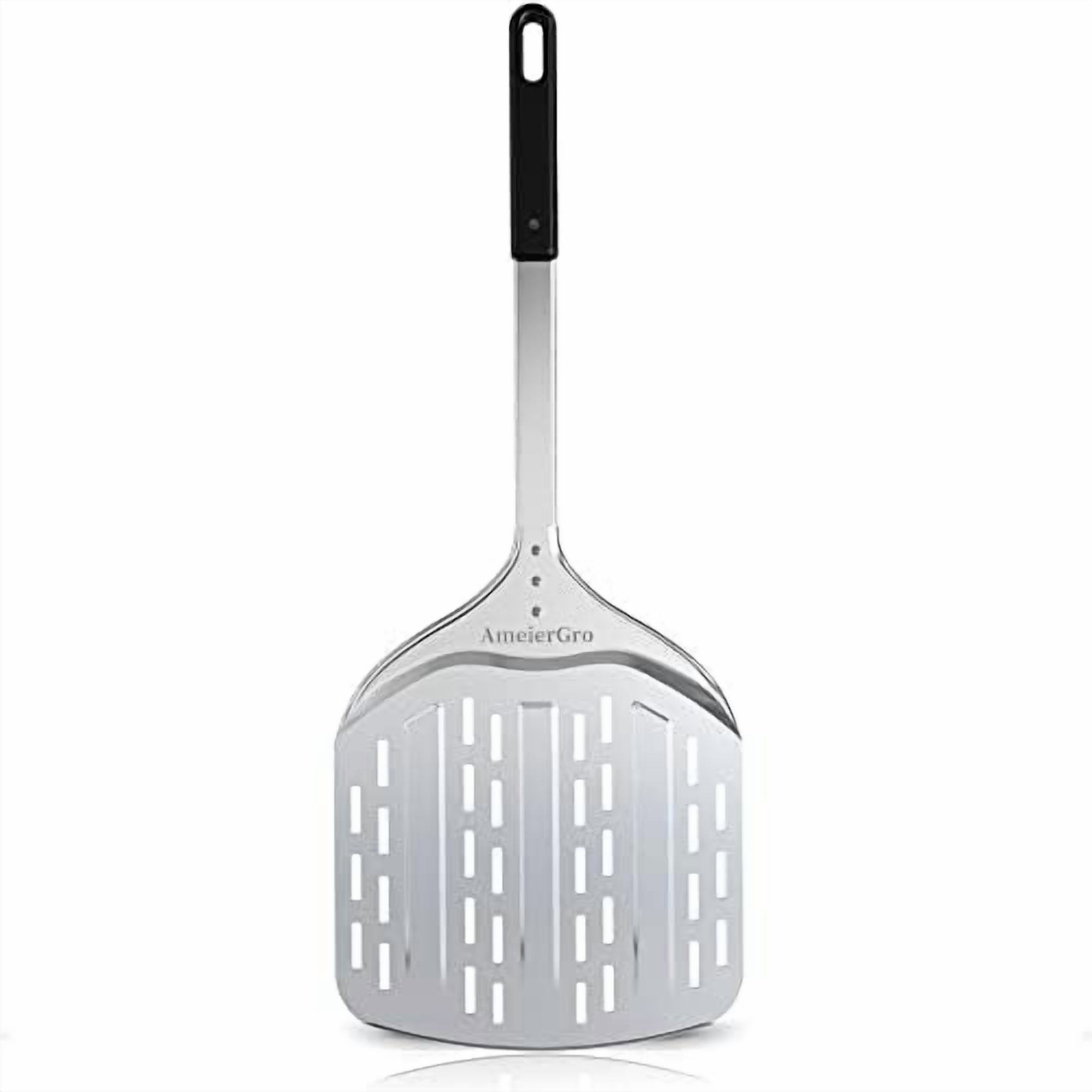 12" Perforated Pizza Peel, Long Handle(31") Anodised Aluminum Pizza ...