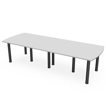 12' Modular Arc Rectangle Conference Table w/Electric And Square Bases ...
